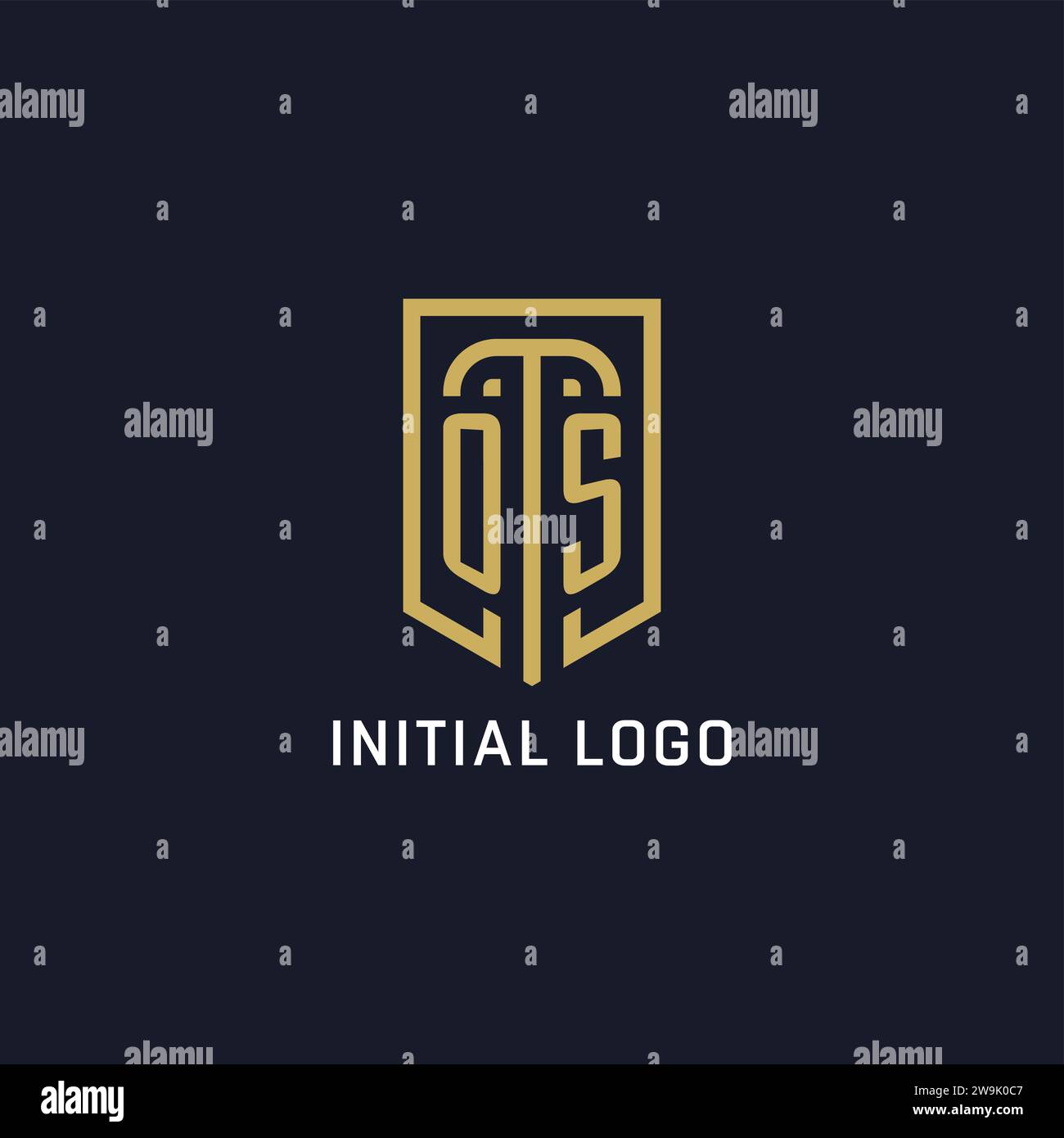Initial OS shield logo luxury style, Creative company logo design ...