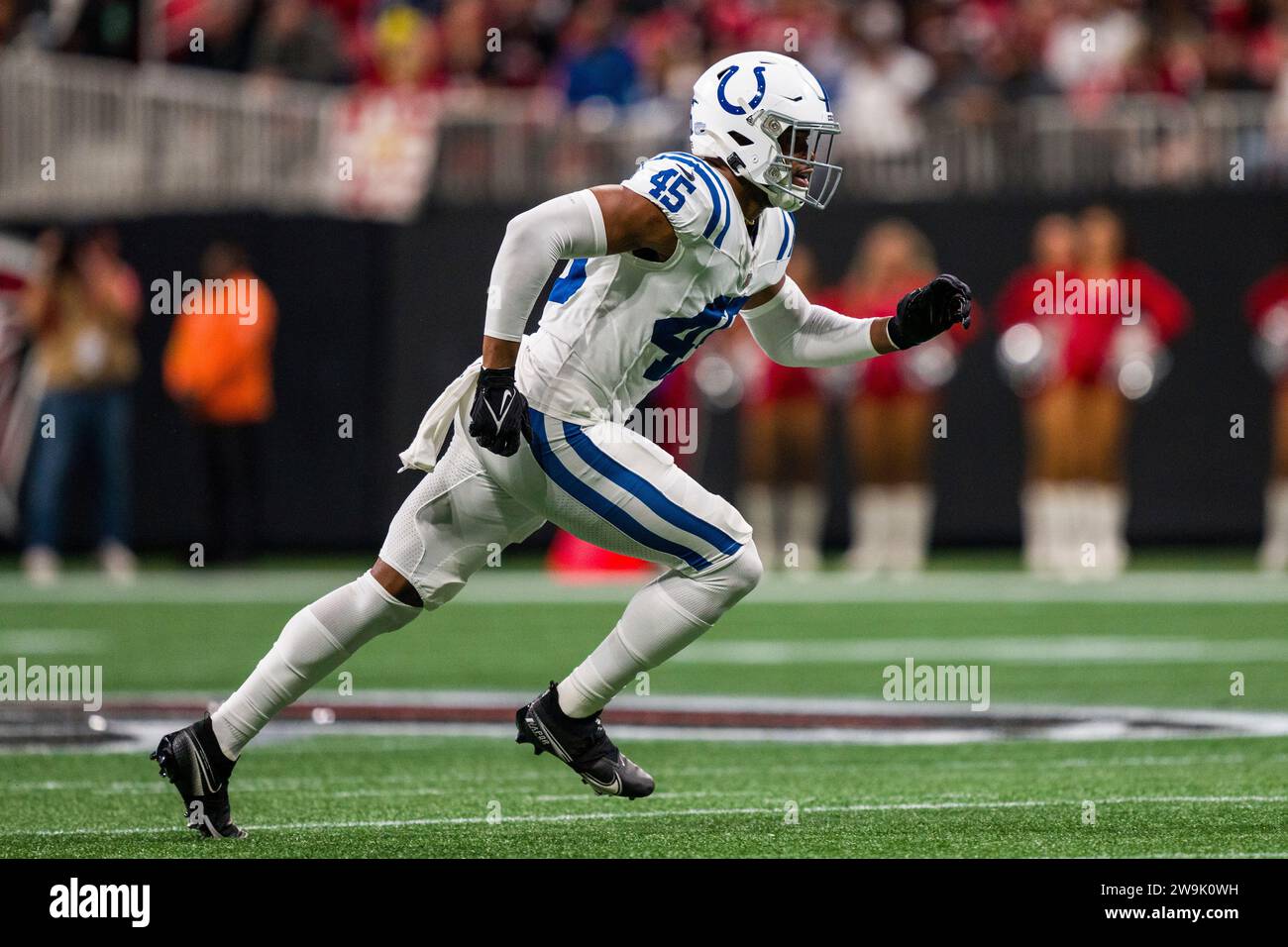 Indianapolis Colts linebacker E.J. Speed (45) works during the first ...
