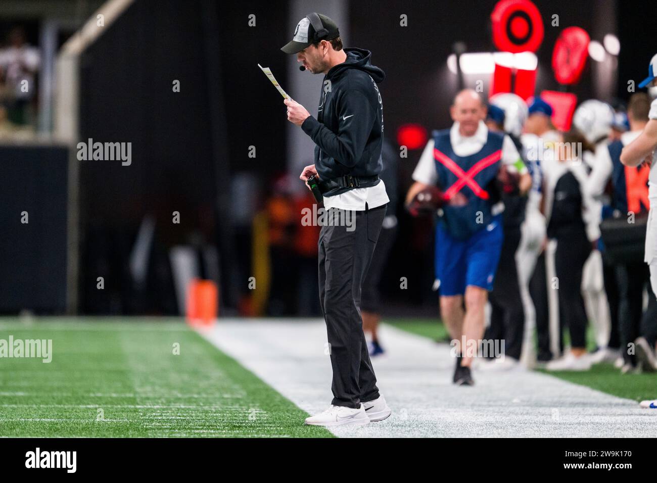 Indianapolis Colts head coach Shane Steichen works during the first ...