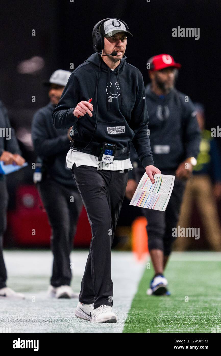 Indianapolis Colts head coach Shane Steichen works during the first ...
