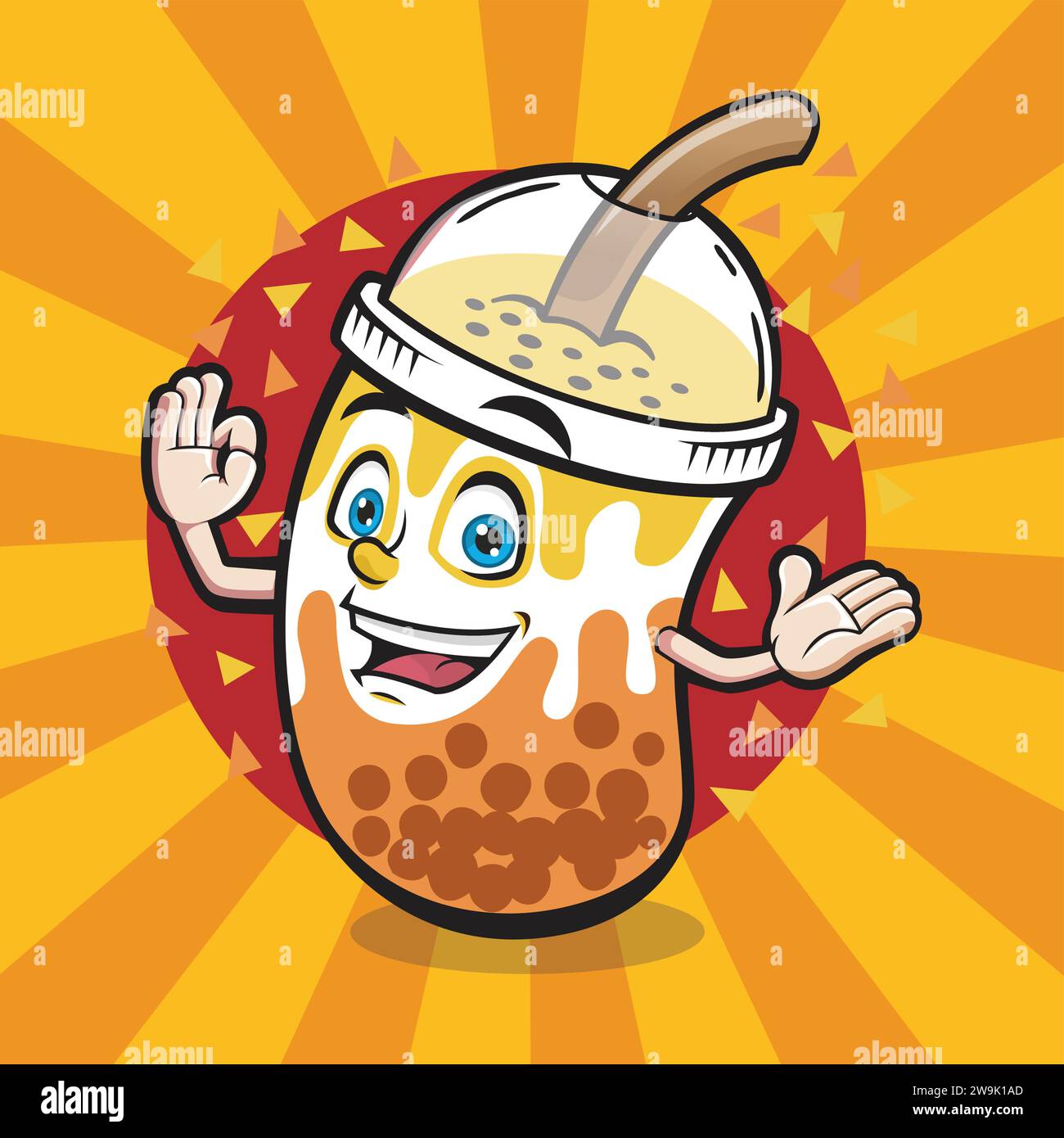 Boba Bubble Milk Tea Mascot Vector Design Stock Vector Image & Art - Alamy