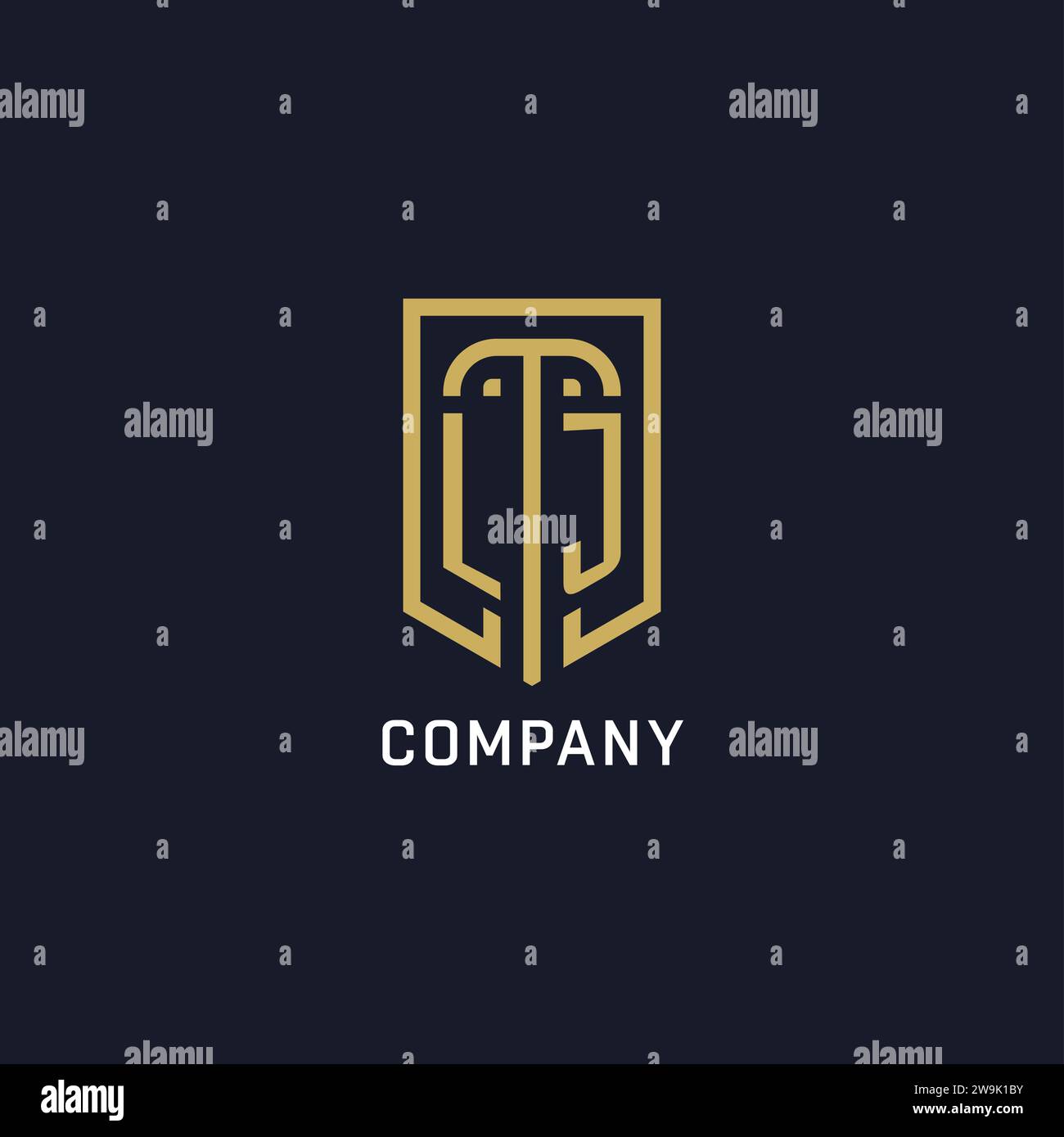 Initial LJ shield logo luxury style, Creative company logo design vector graphic Stock Vector ...