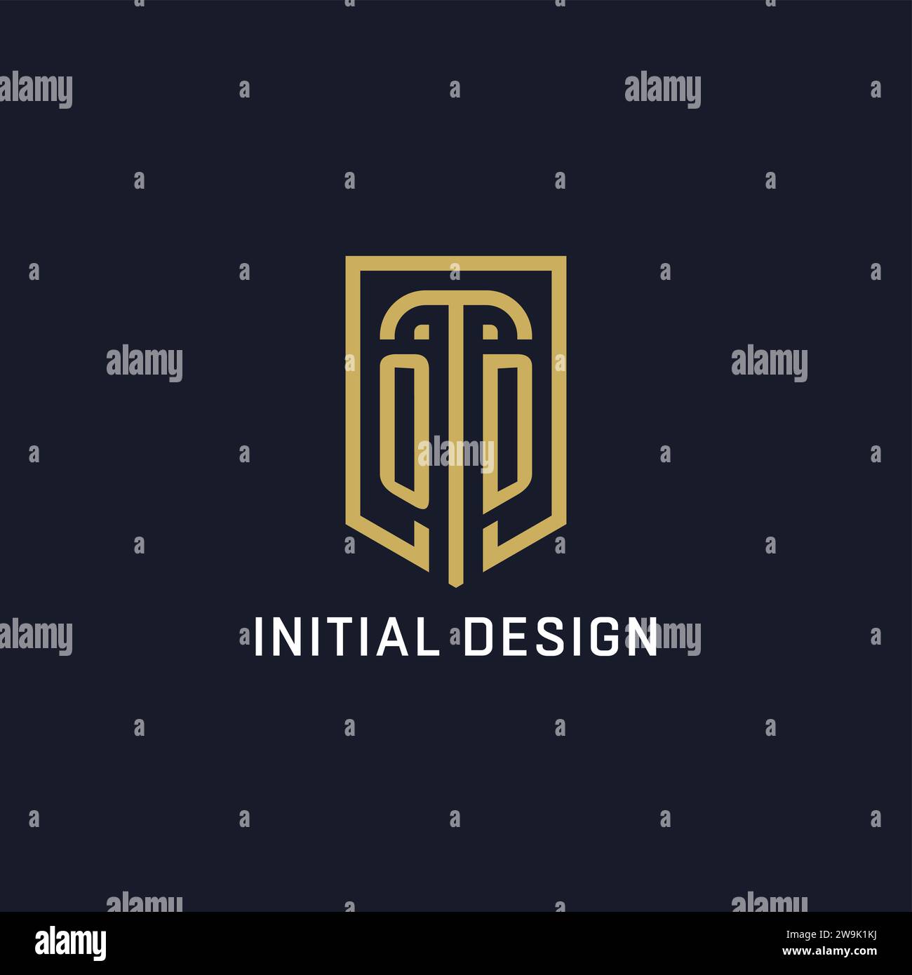 Initial OD shield logo luxury style, Creative company logo design ...