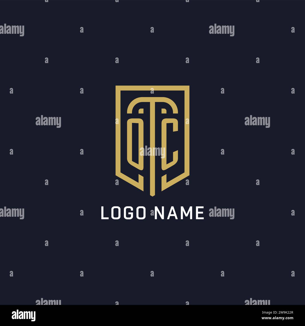 Initial OC shield logo luxury style, Creative company logo design ...