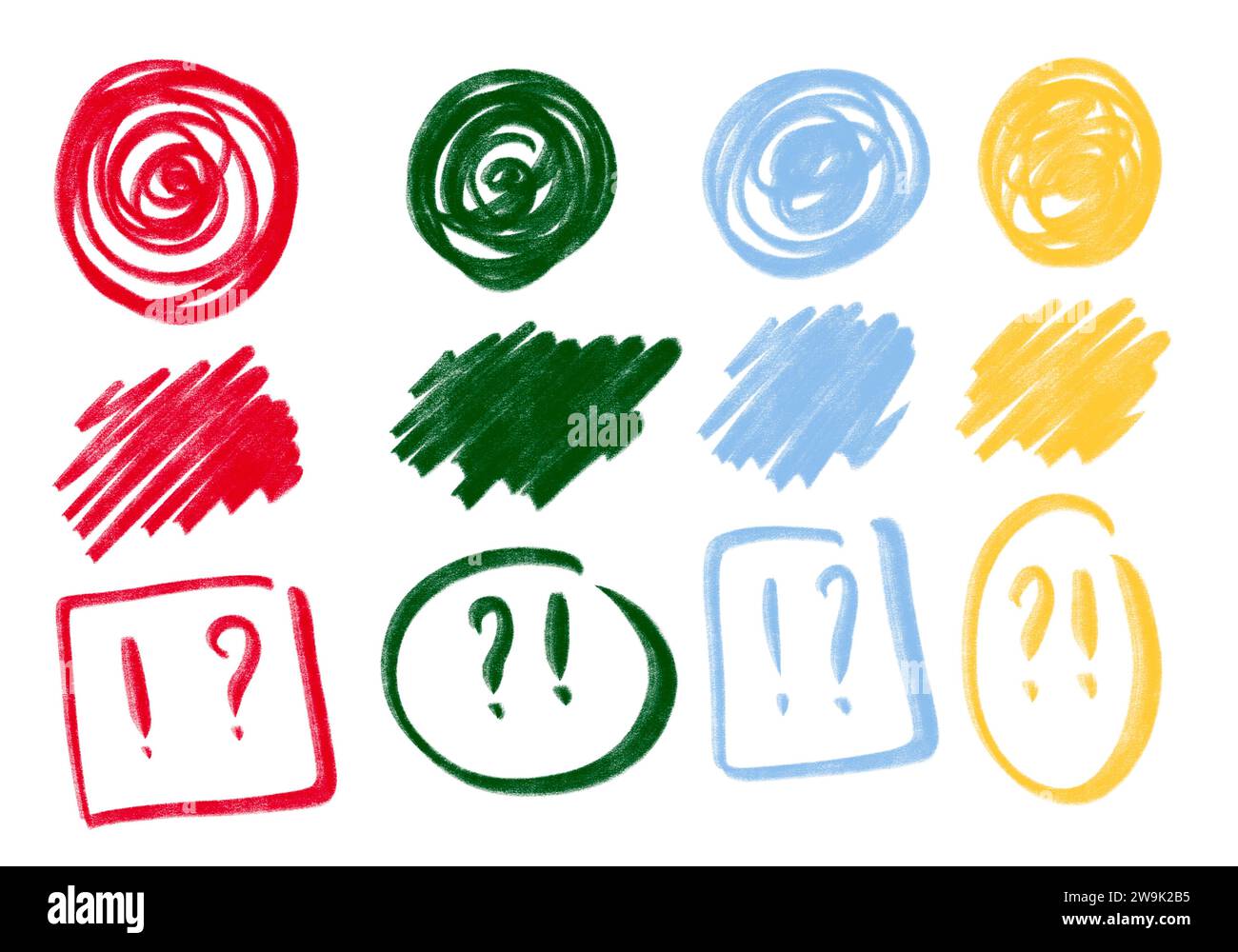 Set markers colored stripes and spots on white background for wrapping ...