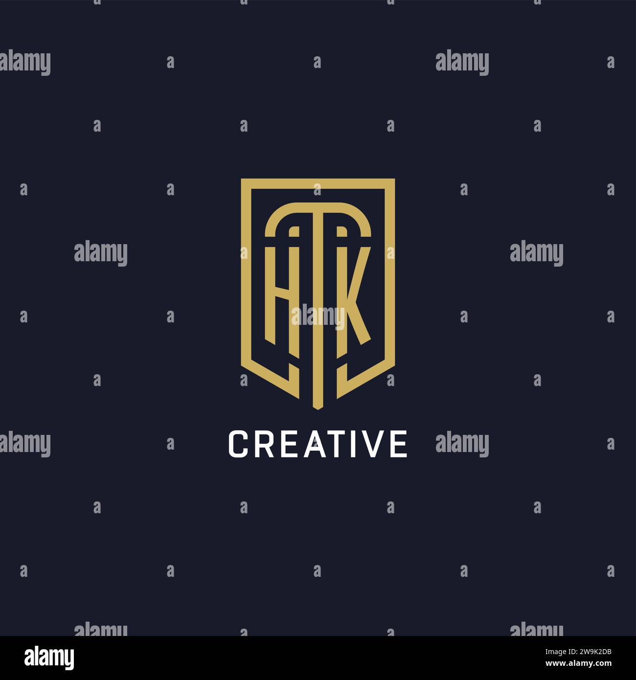 Initial HK shield logo luxury style, Creative company logo design ...