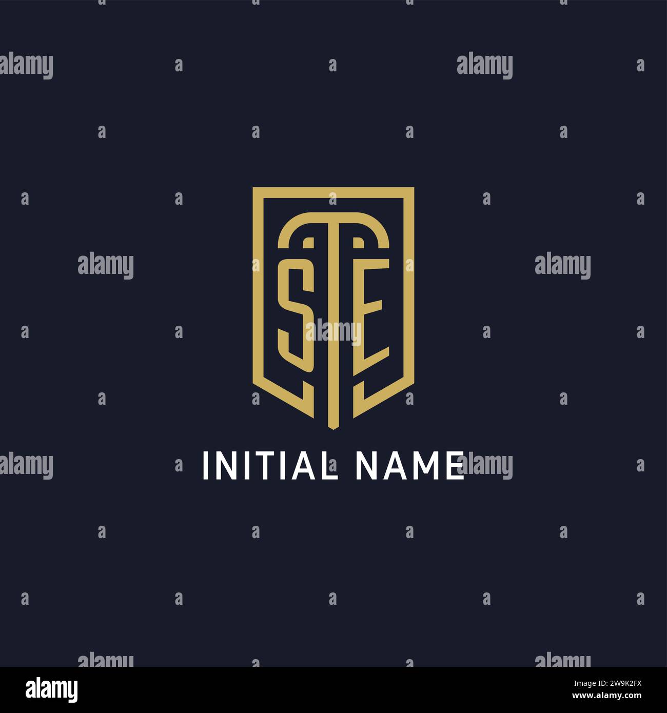 Initial SE shield logo luxury style, Creative company logo design ...