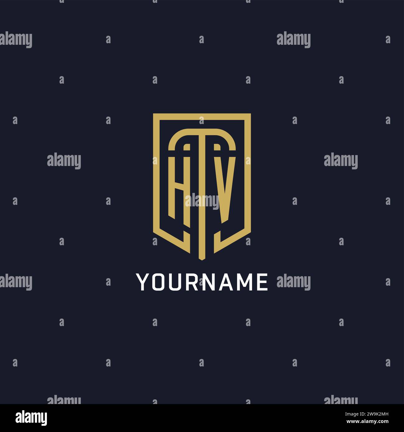 Initial HV shield logo luxury style, Creative company logo design vector graphic Stock Vector ...