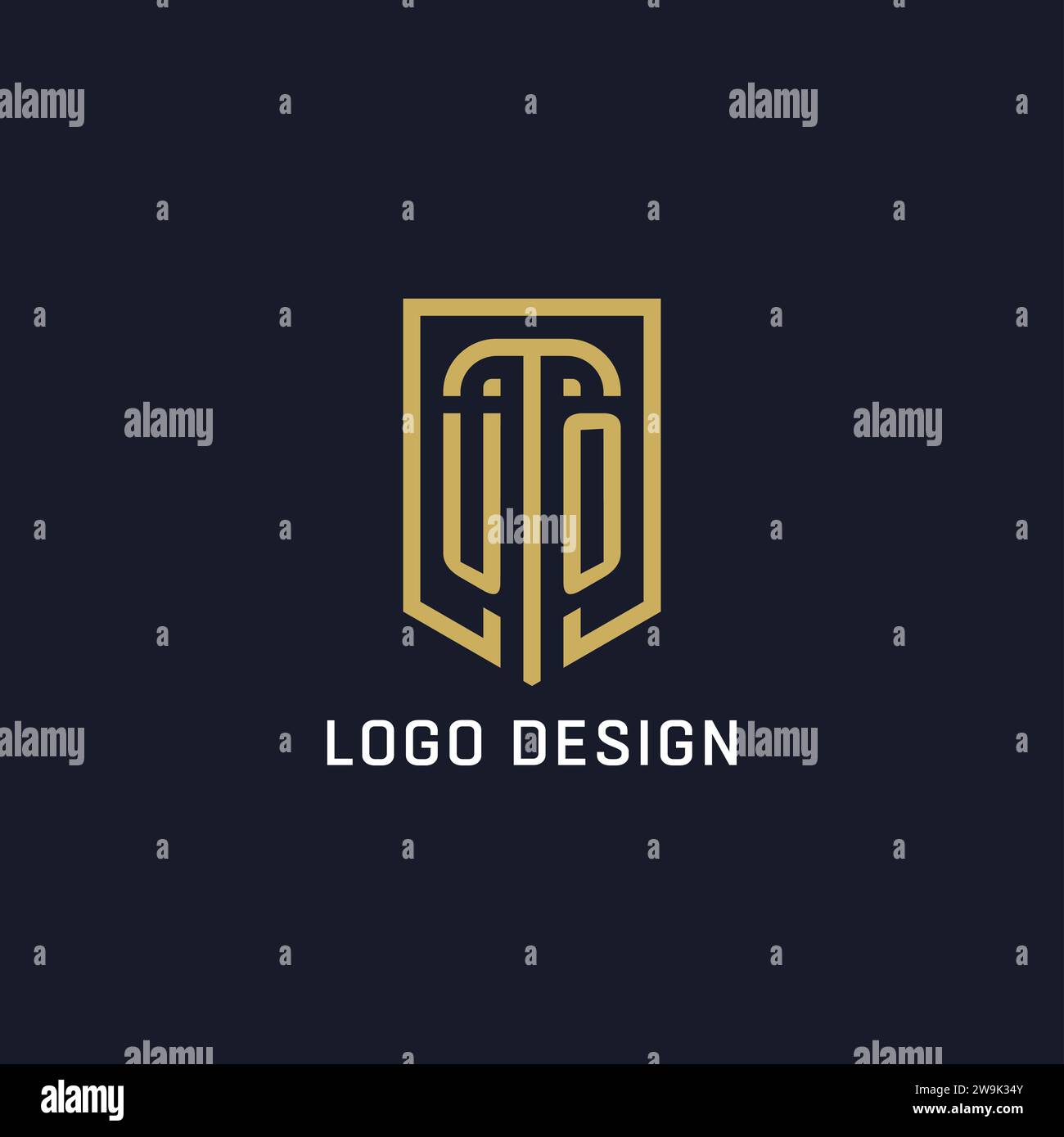 Initial UO shield logo luxury style, Creative company logo design ...