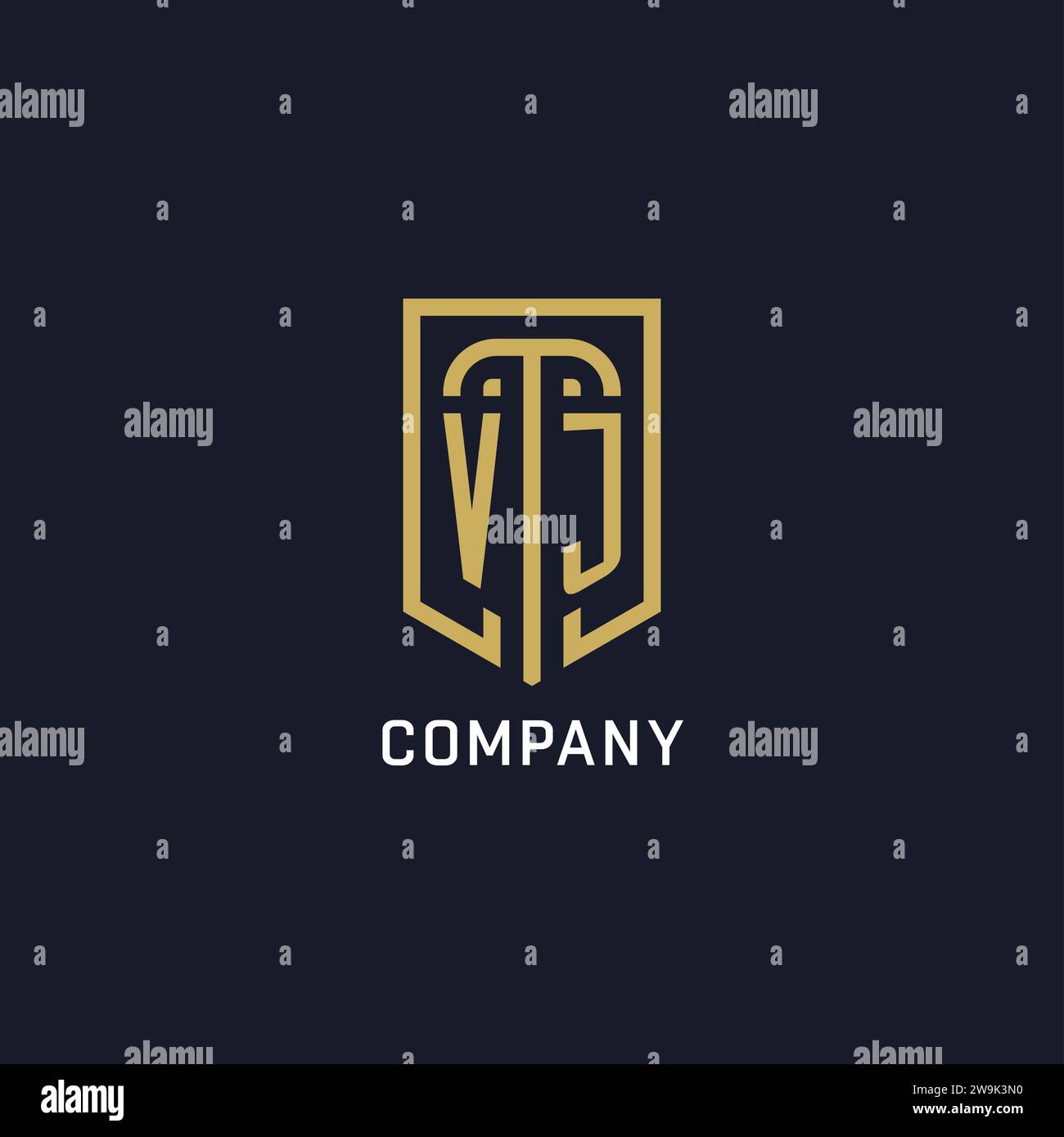 Initial VJ shield logo luxury style, Creative company logo design ...