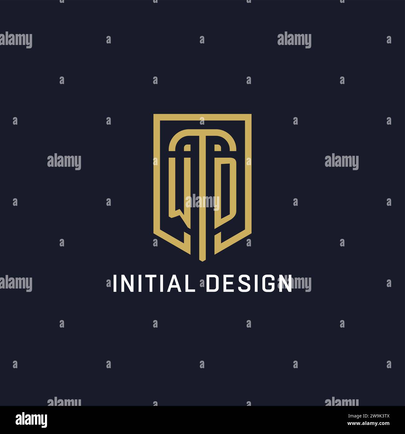 Initial WD shield logo luxury style, Creative company logo design ...