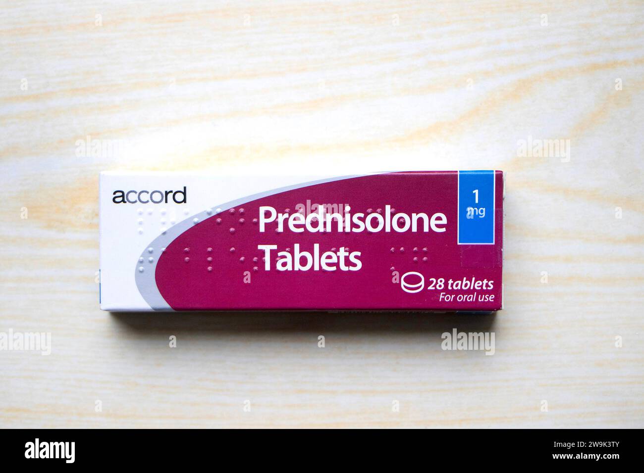 1mg Accord Prednisolone steroid tablets box isolated background medicine to treat allergies ...