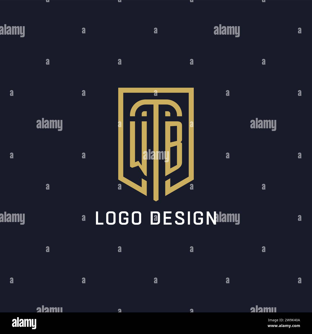 Initial WB shield logo luxury style, Creative company logo design ...