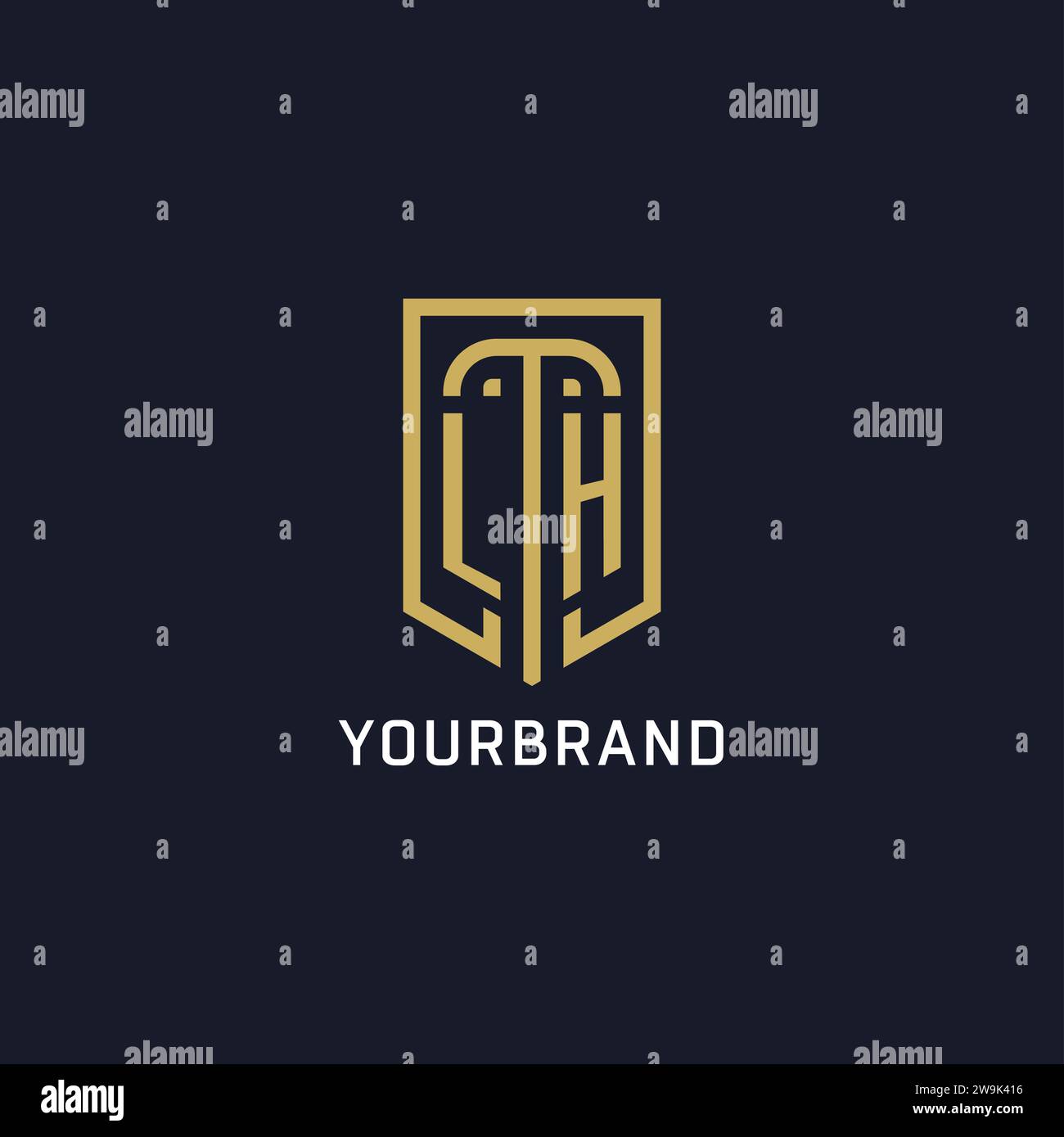 Initial LH shield logo luxury style, Creative company logo design ...