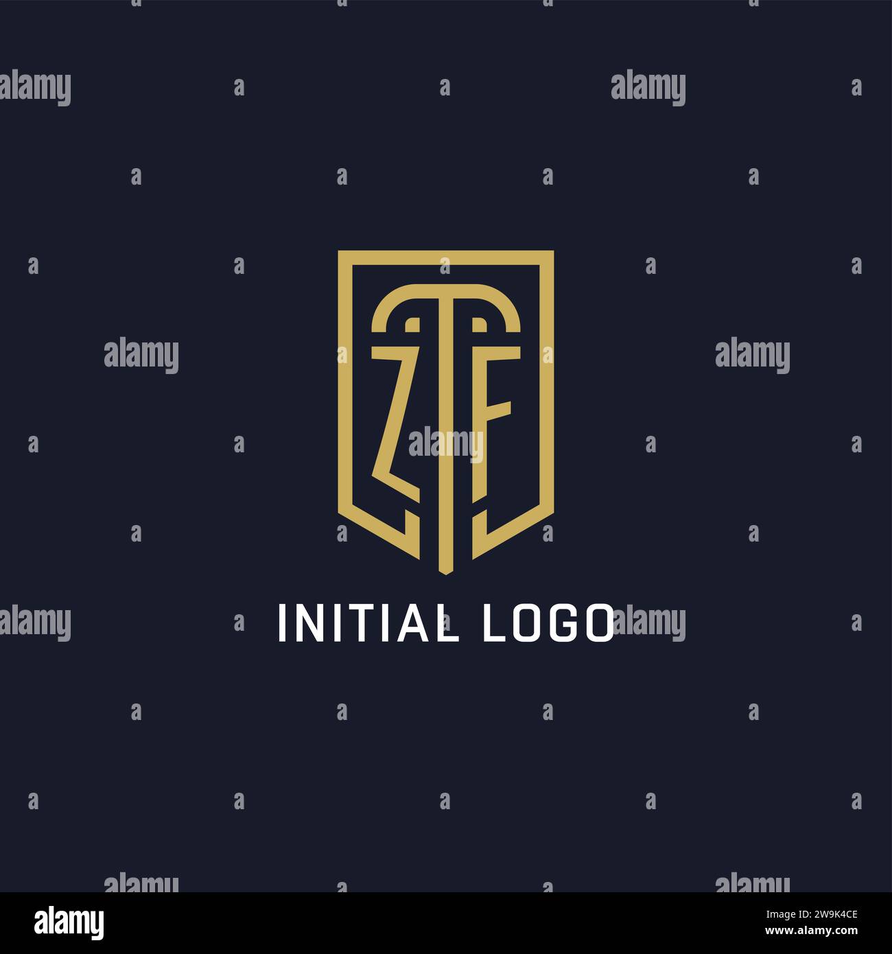 Initial ZF shield logo luxury style, Creative company logo design ...