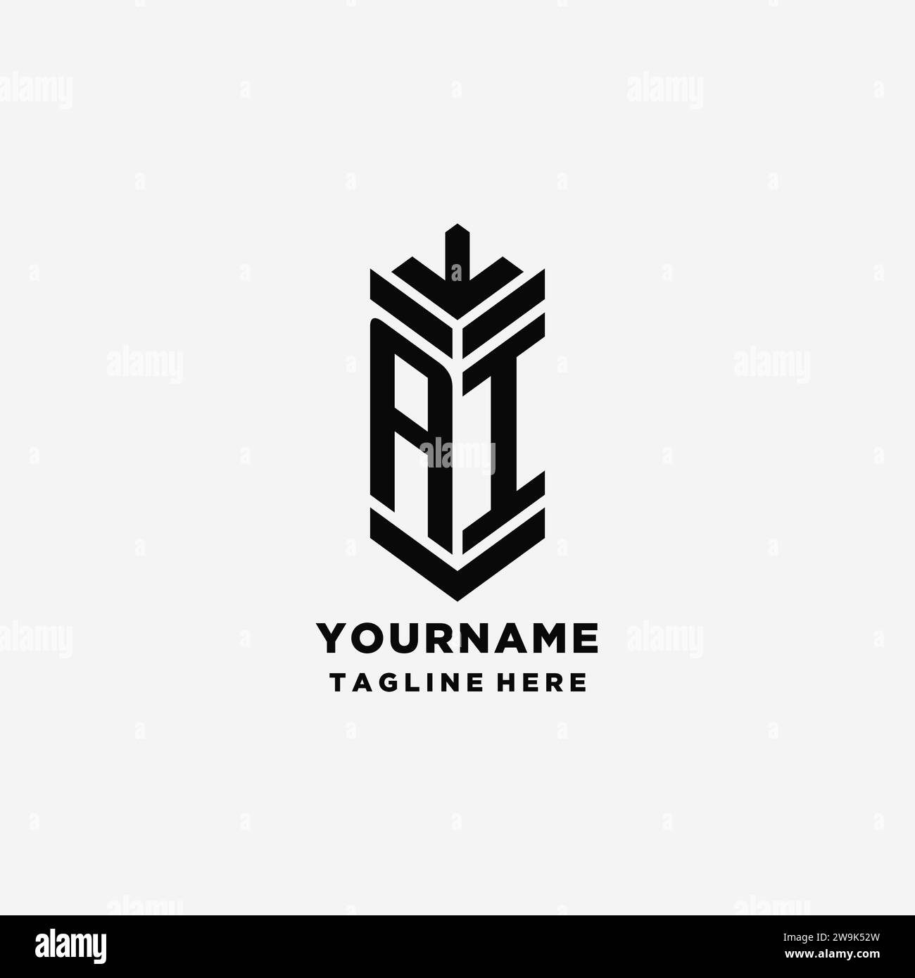 Initials AI shield logo design, creative monogram logo inspiration vector graphic Stock Vector ...