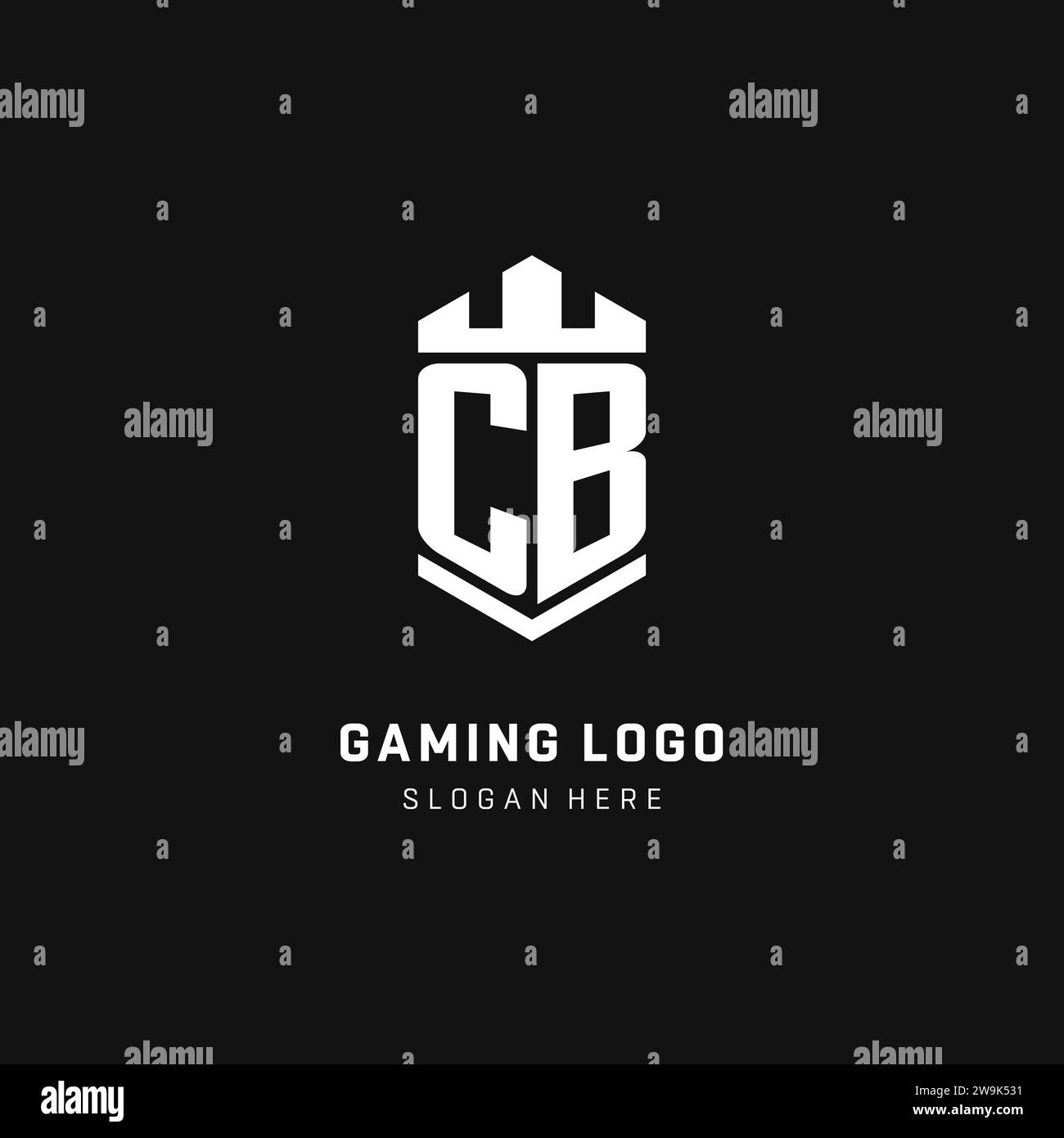 CB monogram logo initial with crown and shield guard shape style vector graphic Stock Vector ...