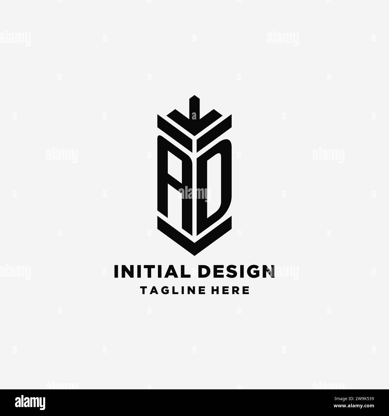 Initials AD shield logo design, creative monogram logo inspiration ...