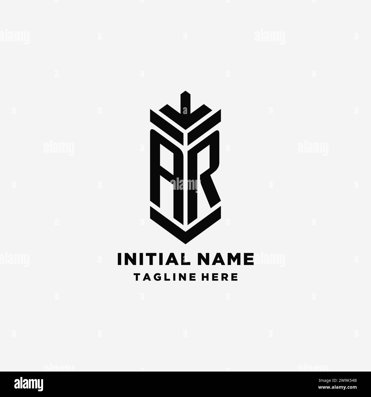 Initials AR shield logo design, creative monogram logo inspiration vector graphic Stock Vector ...