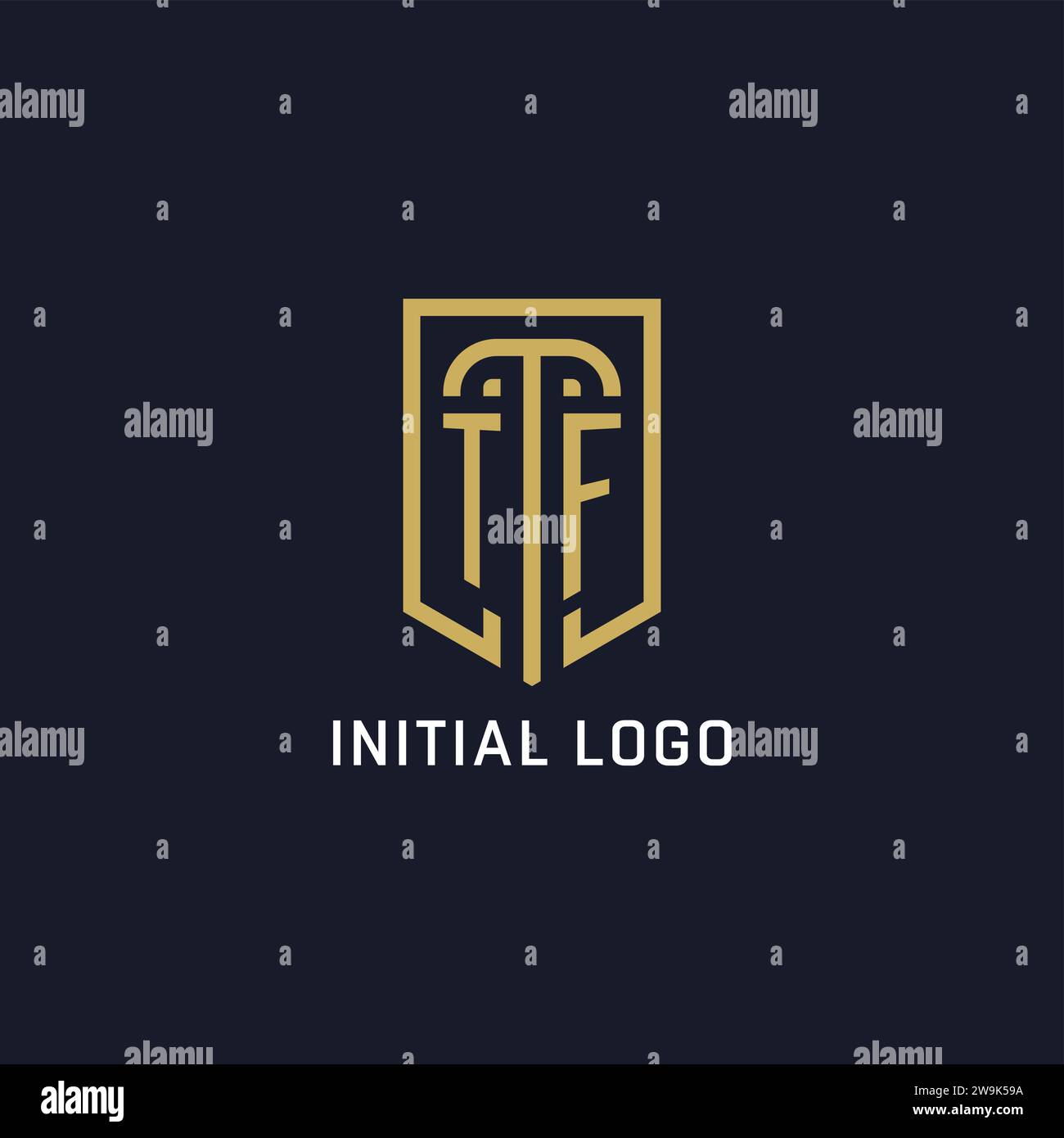 Initial TF shield logo luxury style, Creative company logo design ...