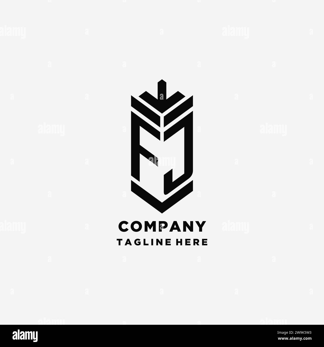 Initials FJ shield logo design, creative monogram logo inspiration vector graphic Stock Vector ...