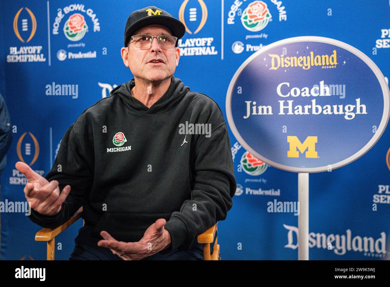 Michigan Wolverines head coach Jim Harbaugh during the Rose Bowl ...