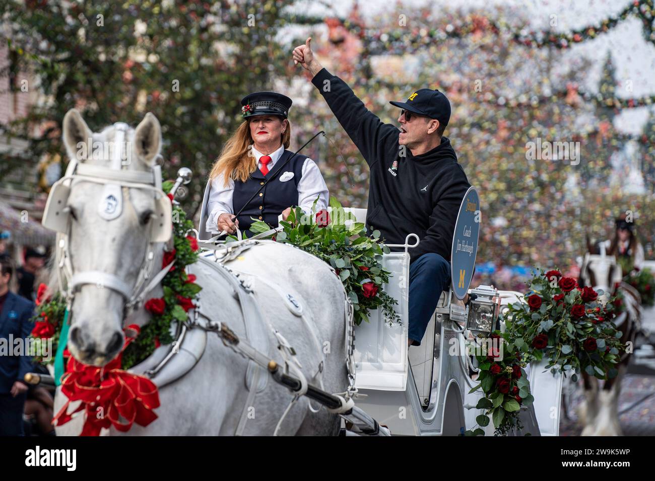 Michigan Wolverines head coach Jim Harbaugh during the Rose Bowl ...