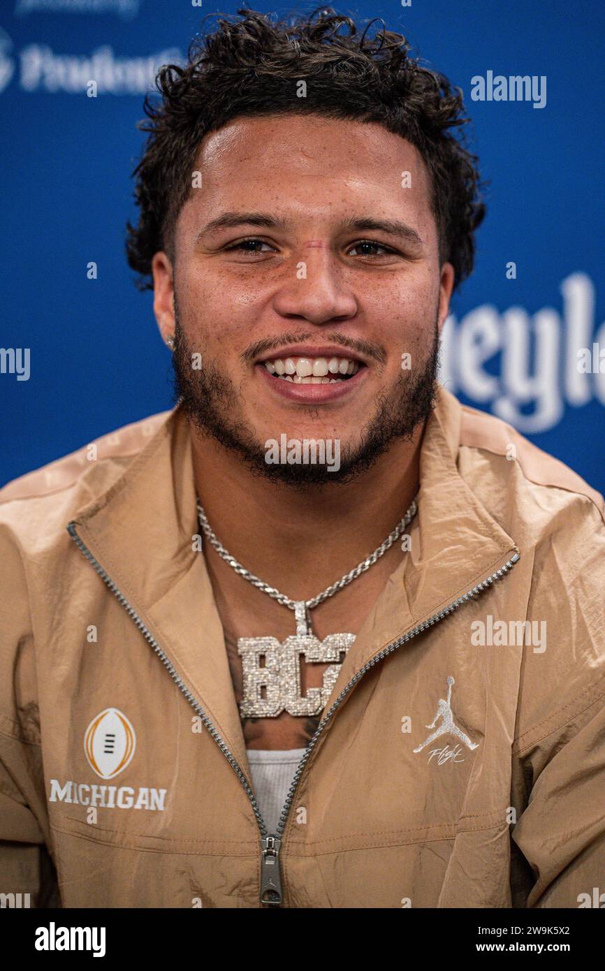 Michigan Wolverines running back Blake Corum during the Rose Bowl ...