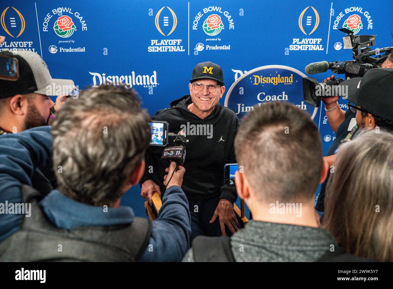 Michigan Wolverines head coach Jim Harbaugh during the Rose Bowl ...