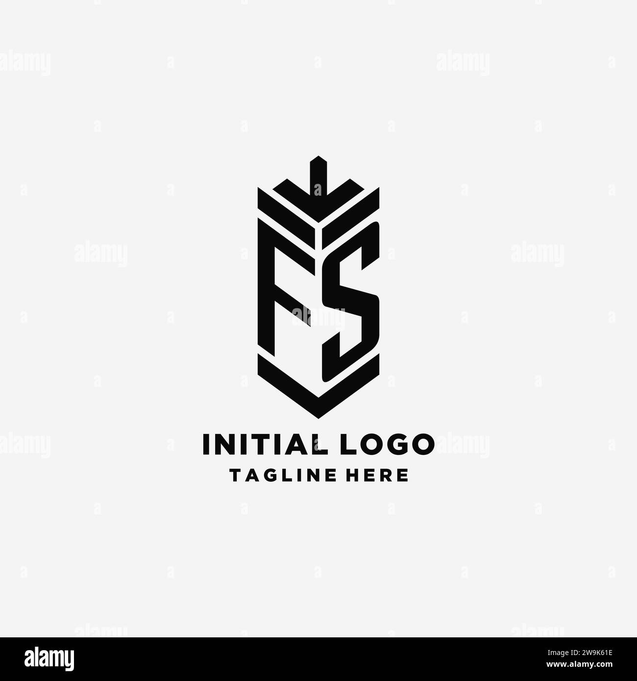 Initials FS shield logo design, creative monogram logo inspiration vector graphic Stock Vector ...