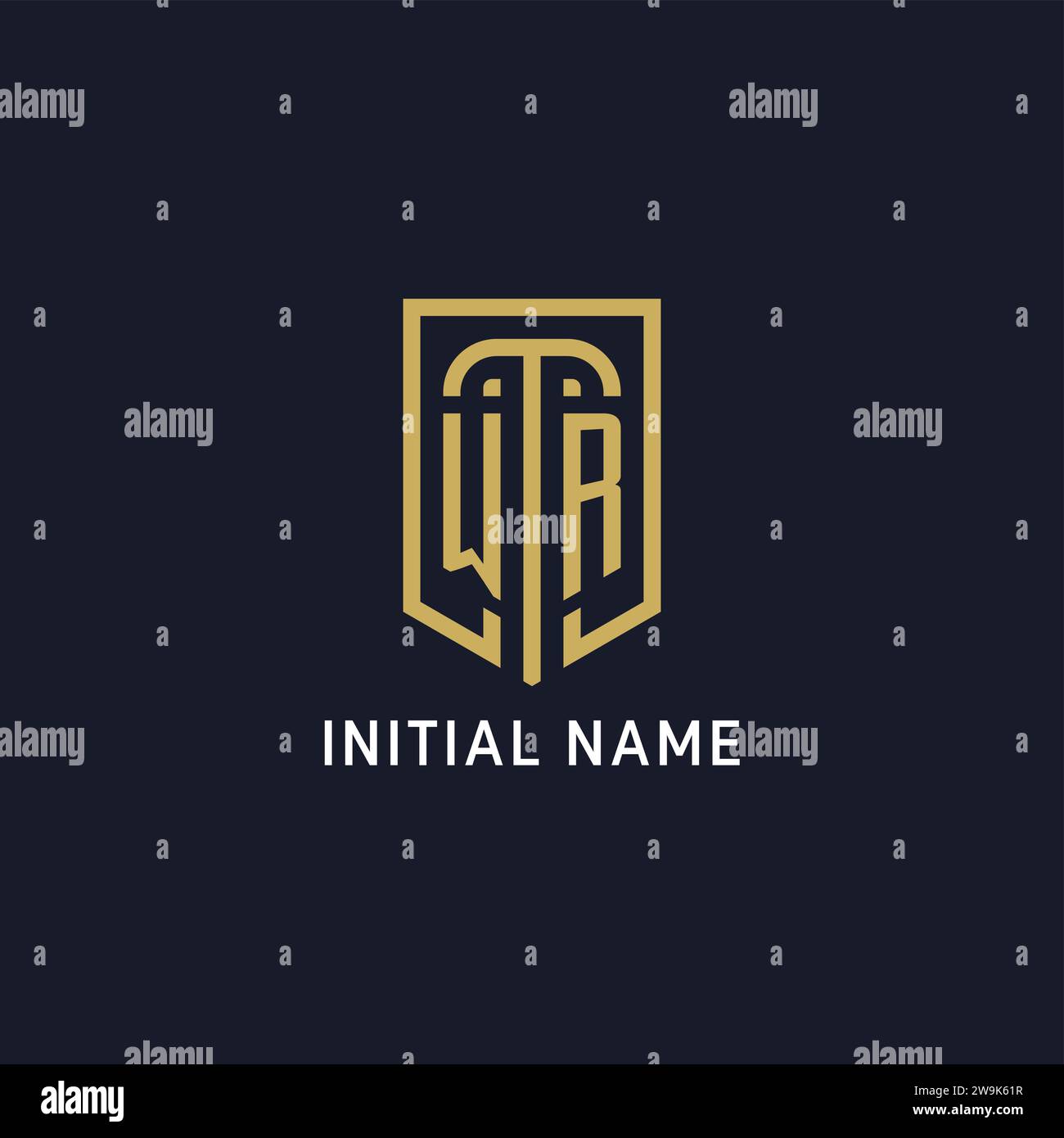 Initial WR shield logo luxury style, Creative company logo design ...