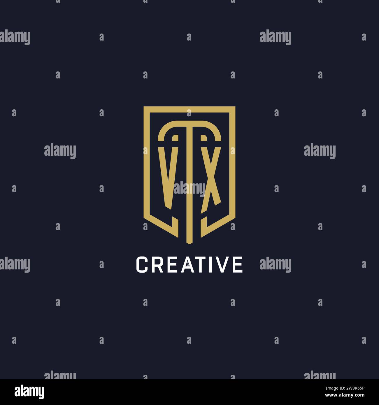 Initial VX shield logo luxury style, Creative company logo design ...
