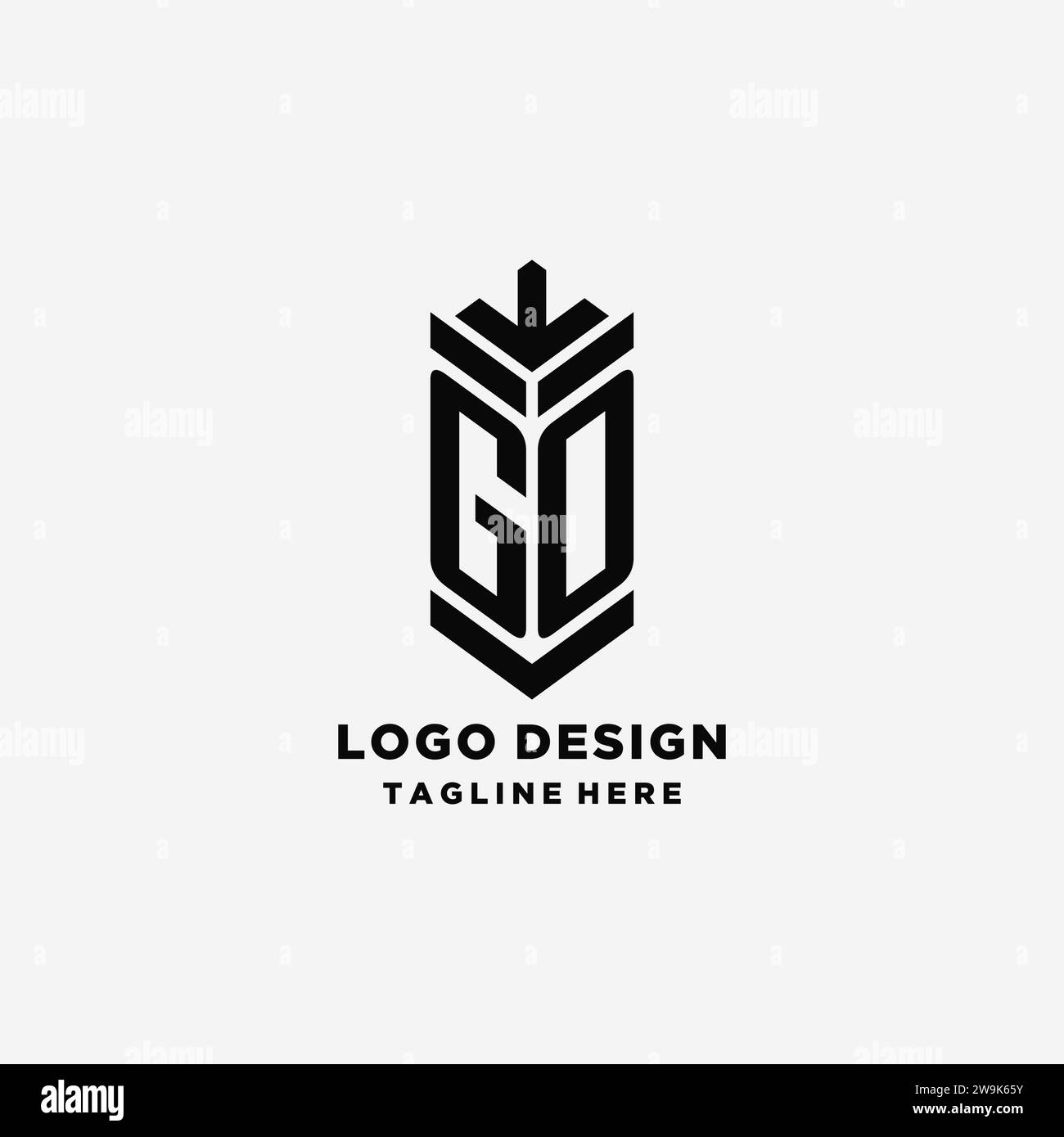 Initials GO shield logo design, creative monogram logo inspiration ...