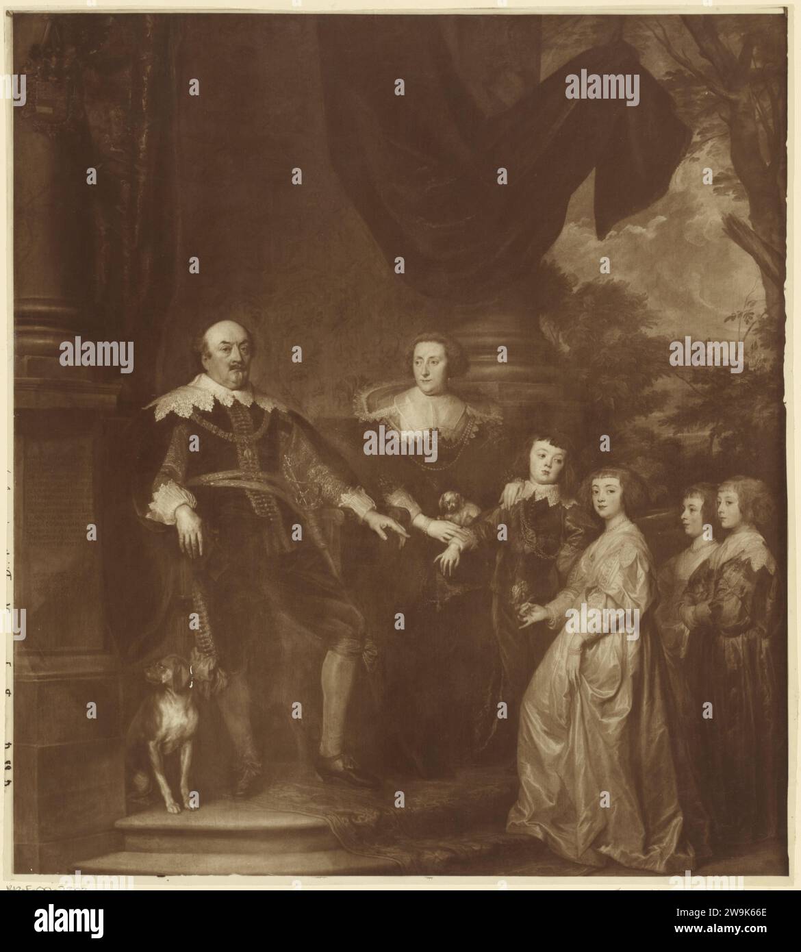 Family portrait of Johan VIII, Count of Nassau -Siegen, Ernestine ...
