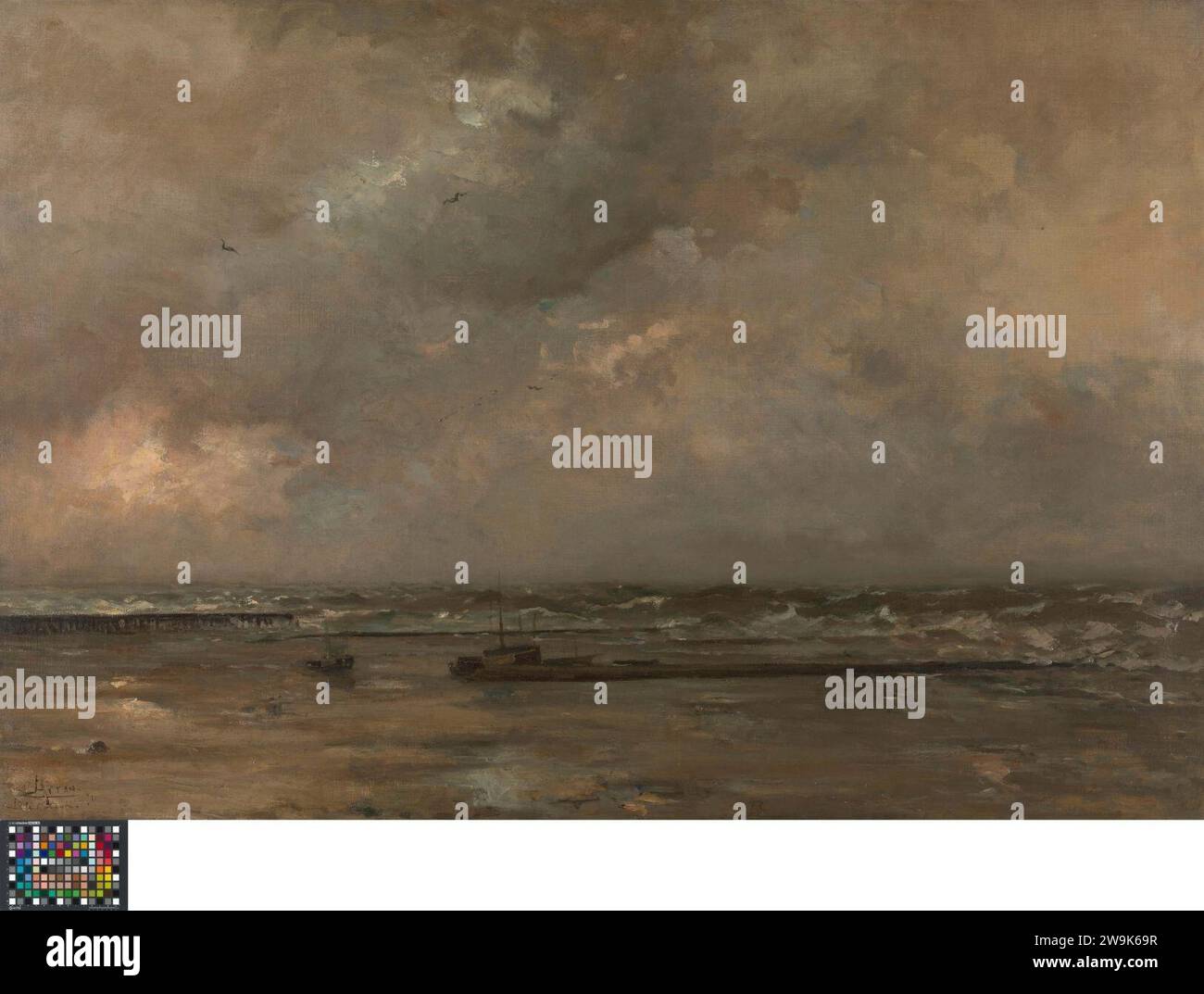 Zeegezicht in Blankenberge, Louis Artan, 1871 Stock Photo - Alamy