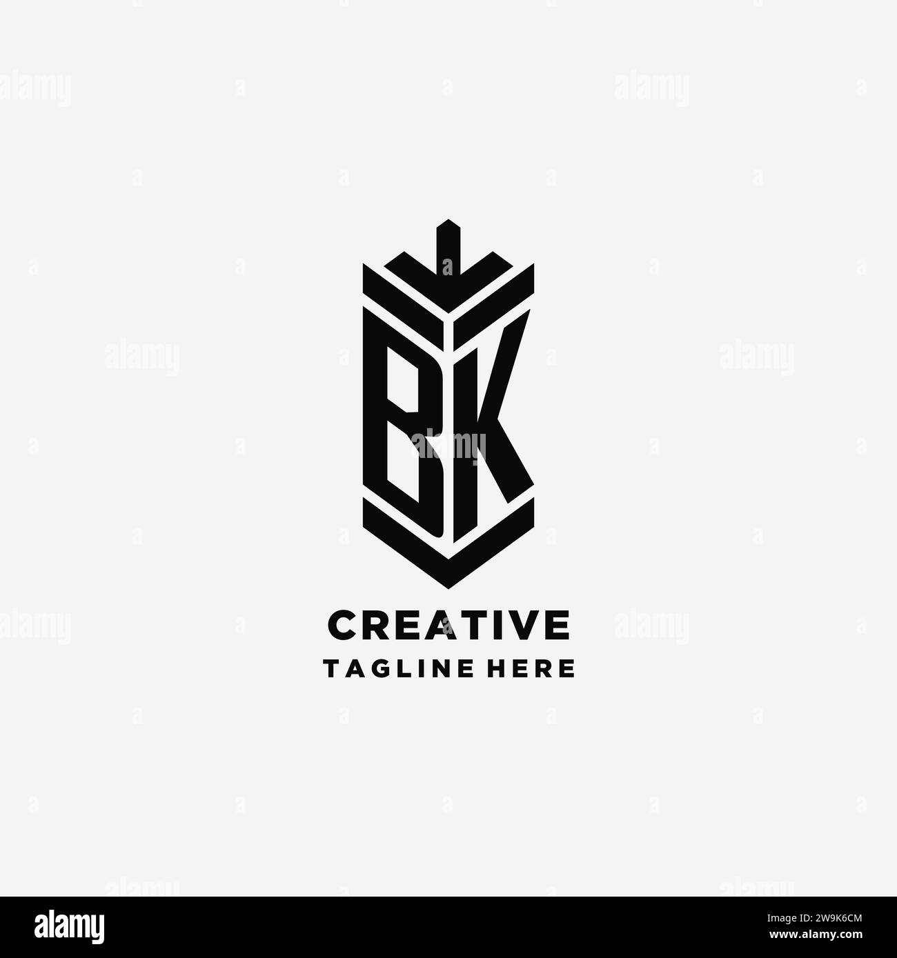 Initials BK shield logo design, creative monogram logo inspiration vector graphic Stock Vector ...