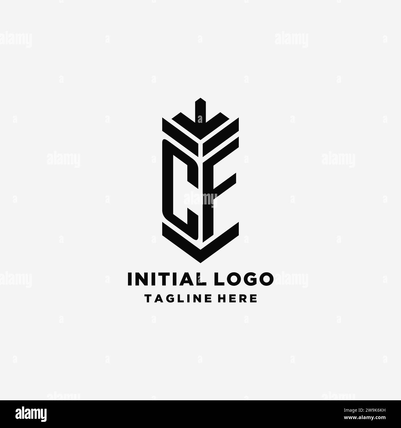 Initials CF shield logo design, creative monogram logo inspiration vector graphic Stock Vector ...