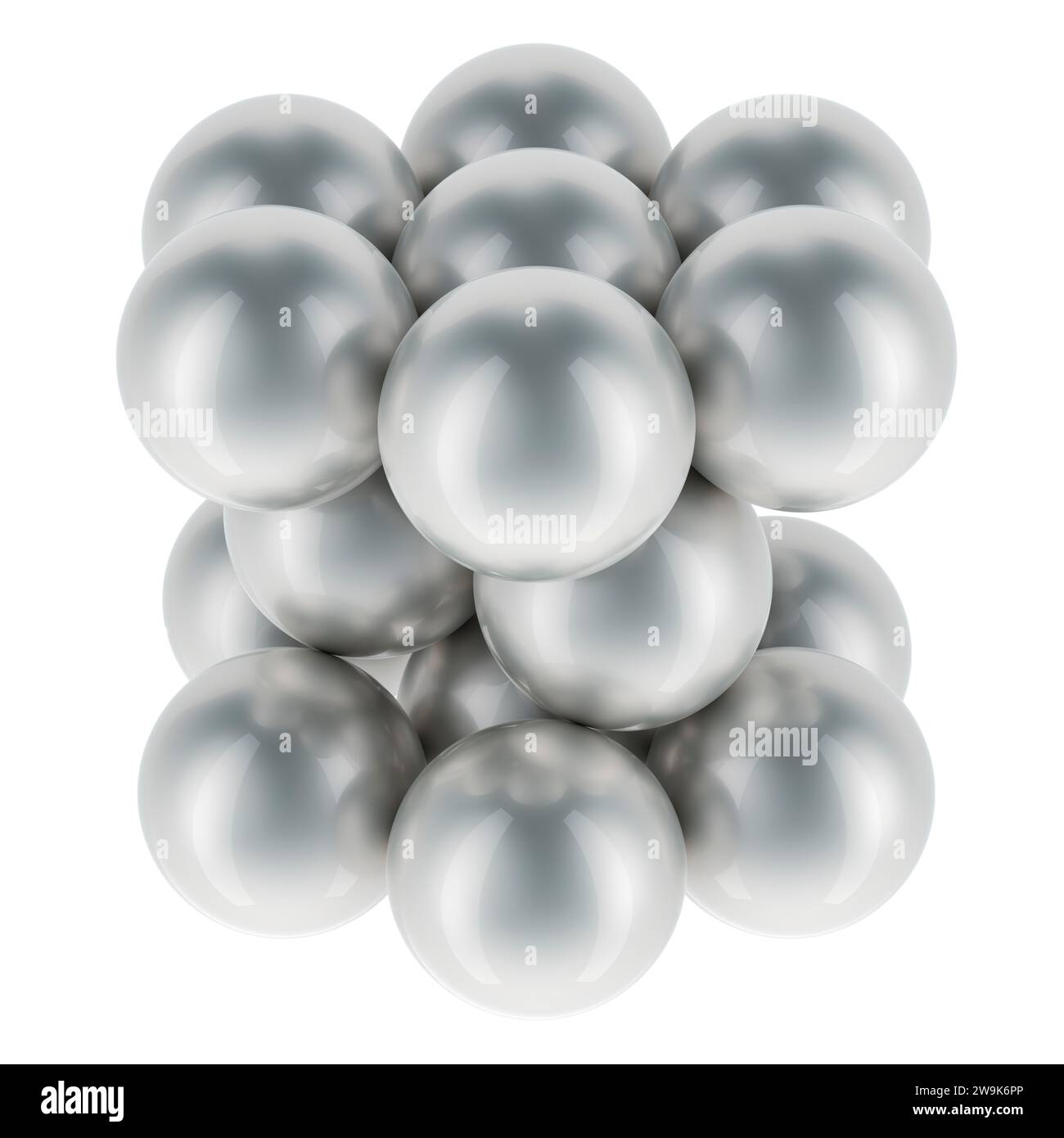 HCP atoms package crystal lattice structure. 3D rendering isolated on ...