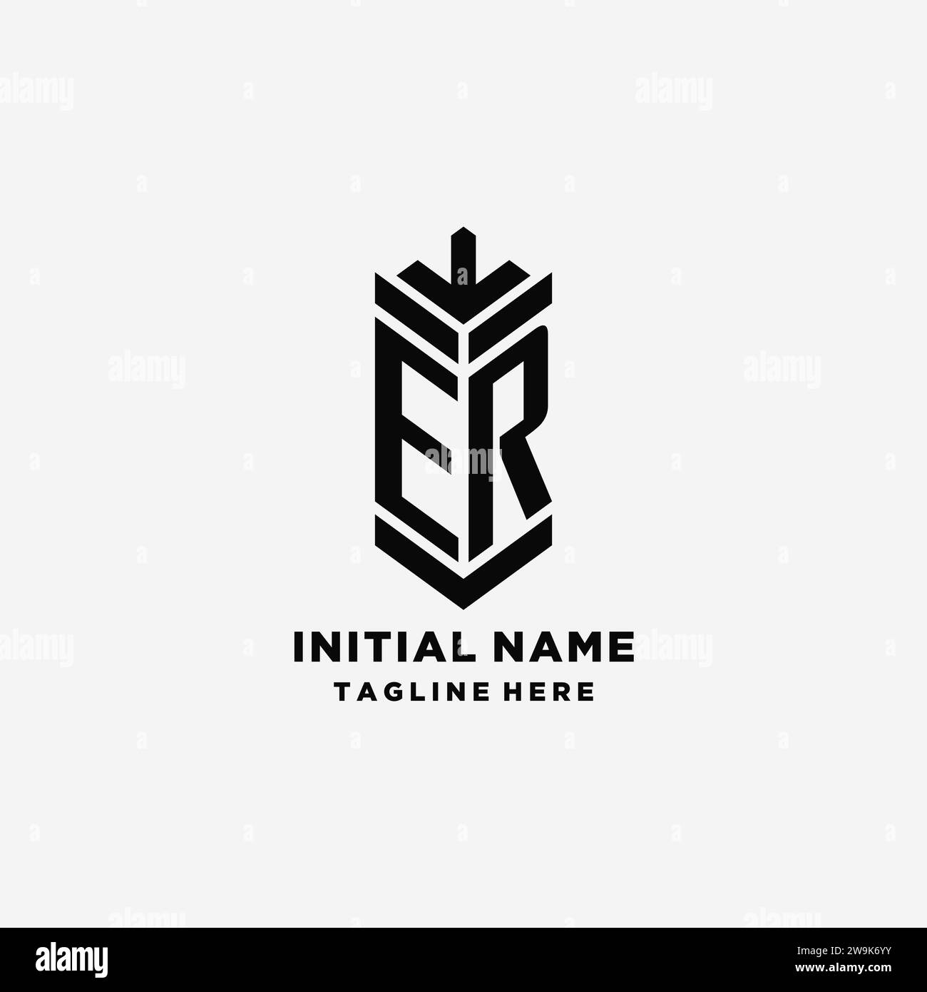 Initials ER shield logo design, creative monogram logo inspiration ...