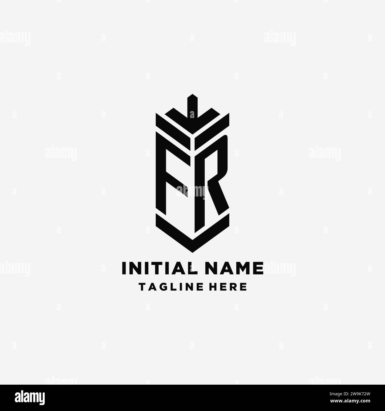 Initials FR shield logo design, creative monogram logo inspiration ...