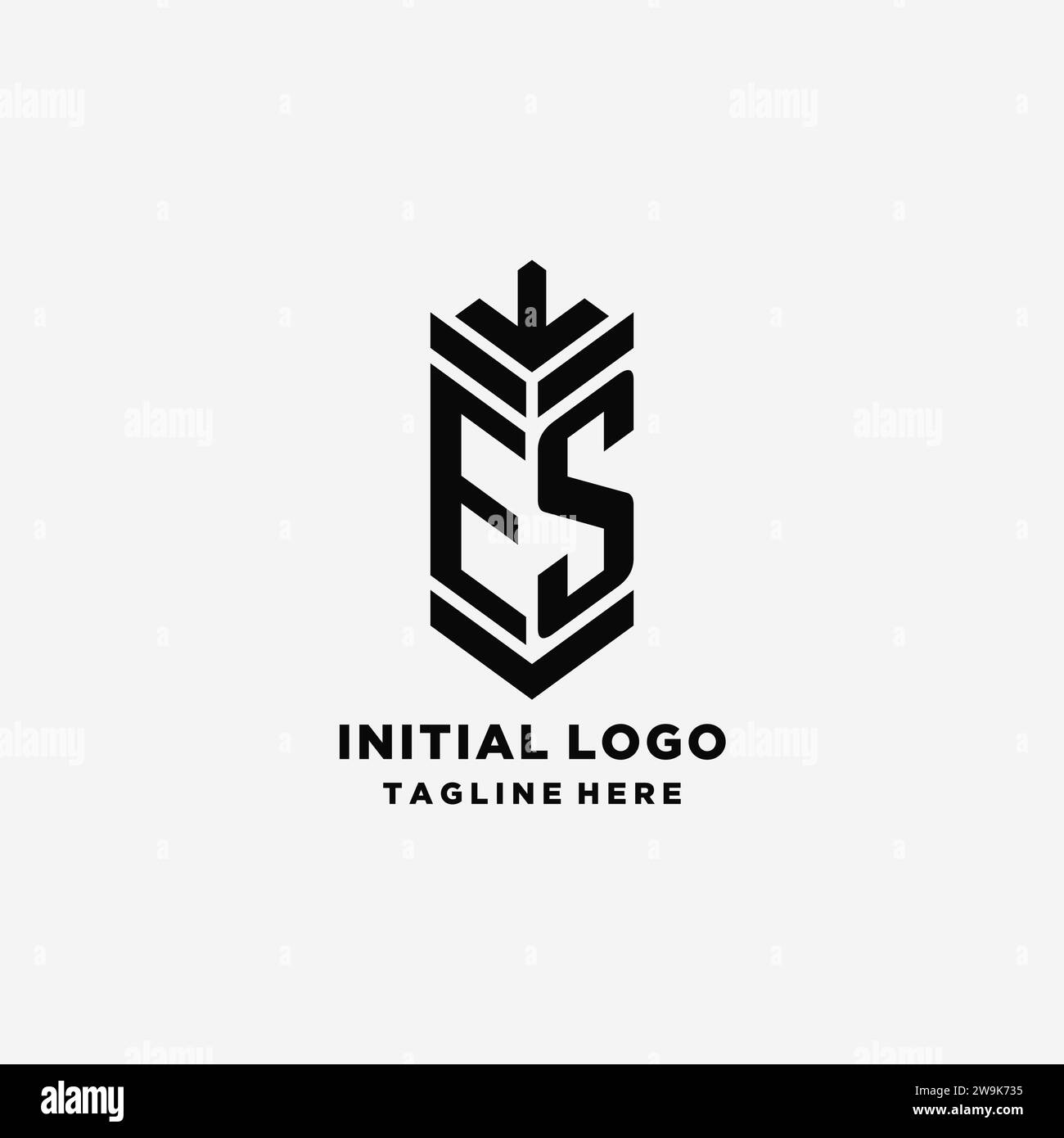 Initials ES shield logo design, creative monogram logo inspiration ...