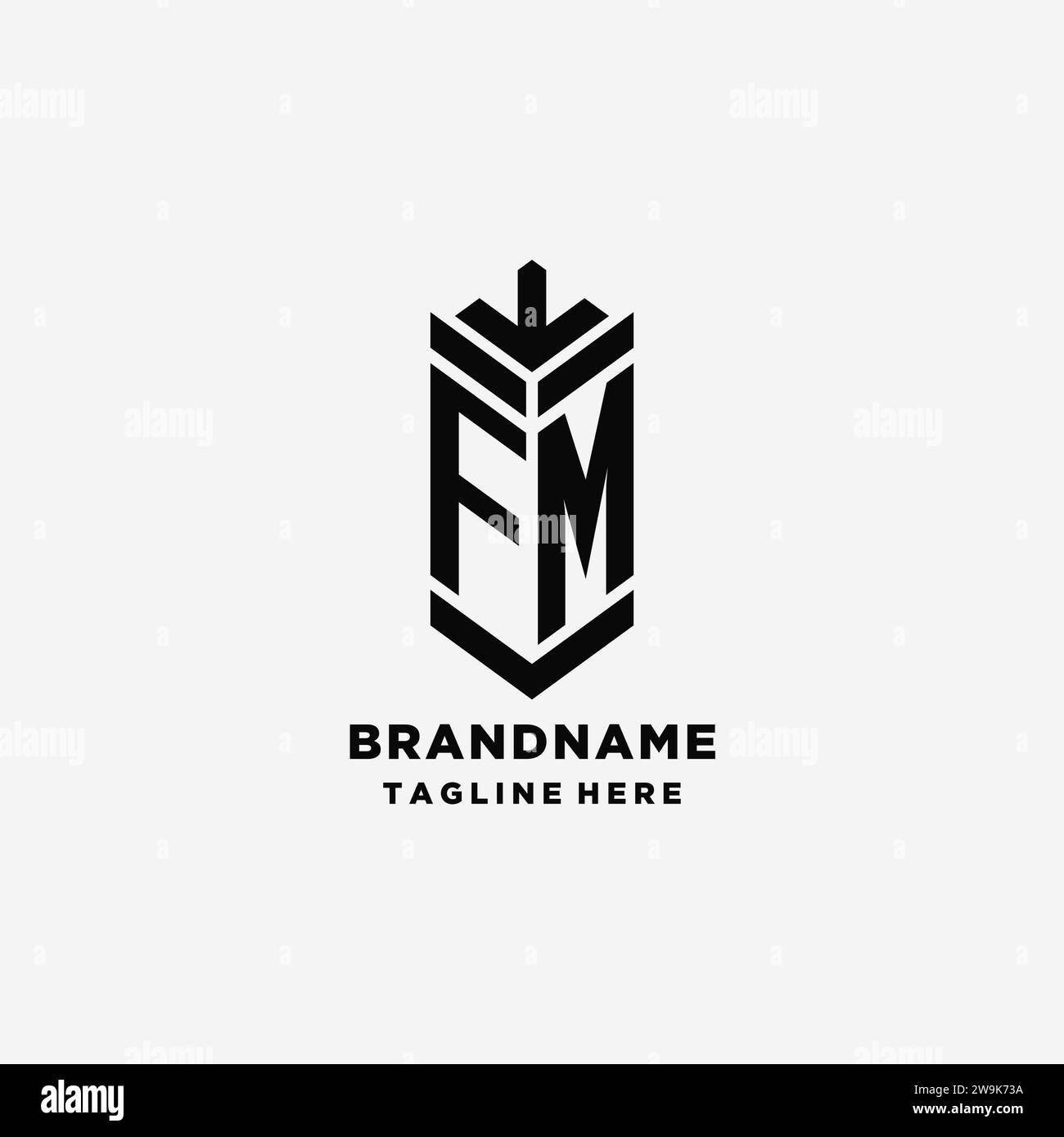 Initials FM shield logo design, creative monogram logo inspiration vector graphic Stock Vector ...