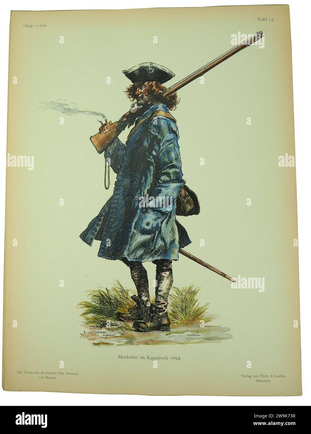 Zeichnung - Musketier unter Max Emanuel - Anton Hoffmann Stock Photo ...