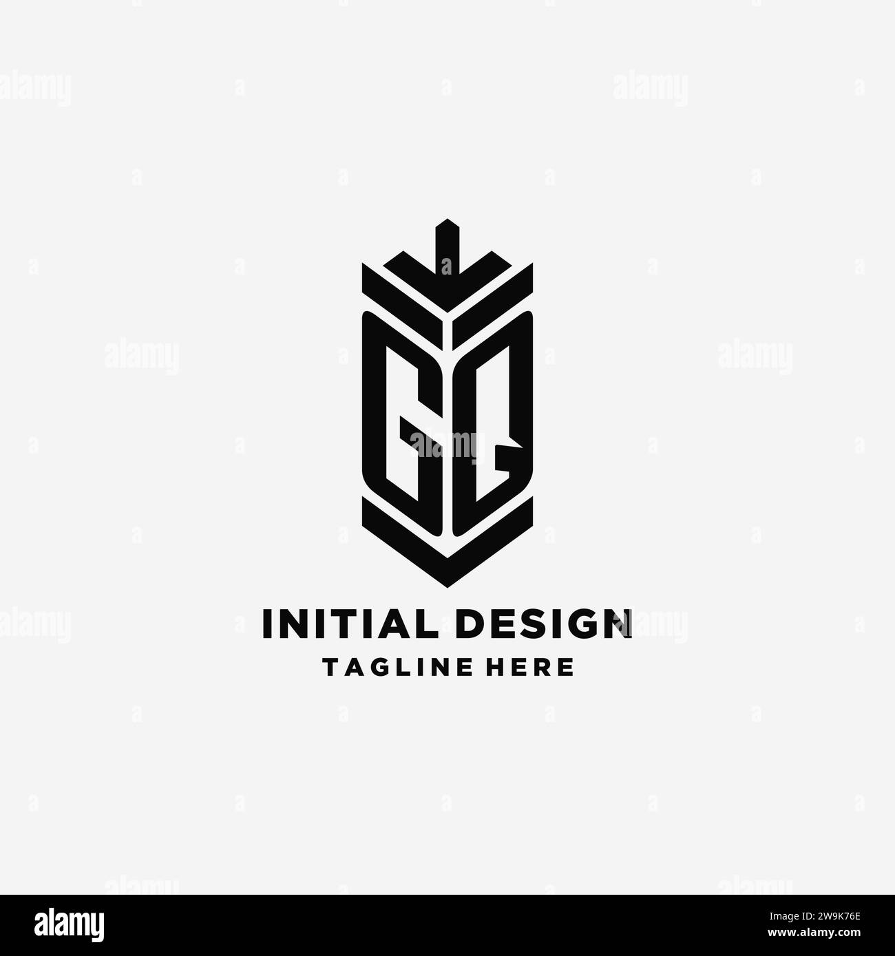 Initials GQ shield logo design, creative monogram logo inspiration vector graphic Stock Vector ...