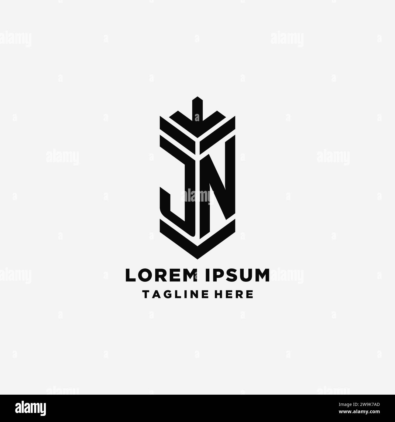 Initials JN shield logo design, creative monogram logo inspiration ...