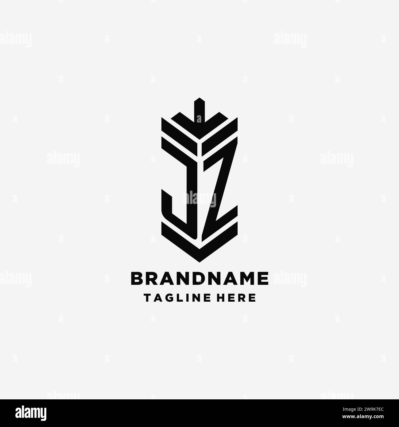 Initials JZ shield logo design, creative monogram logo inspiration ...