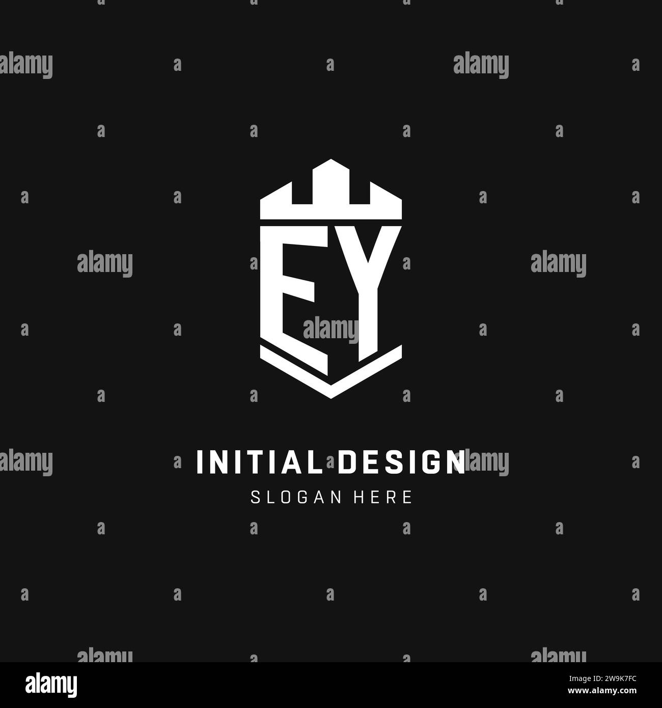 EY monogram logo initial with crown and shield guard shape style vector graphic Stock Vector ...