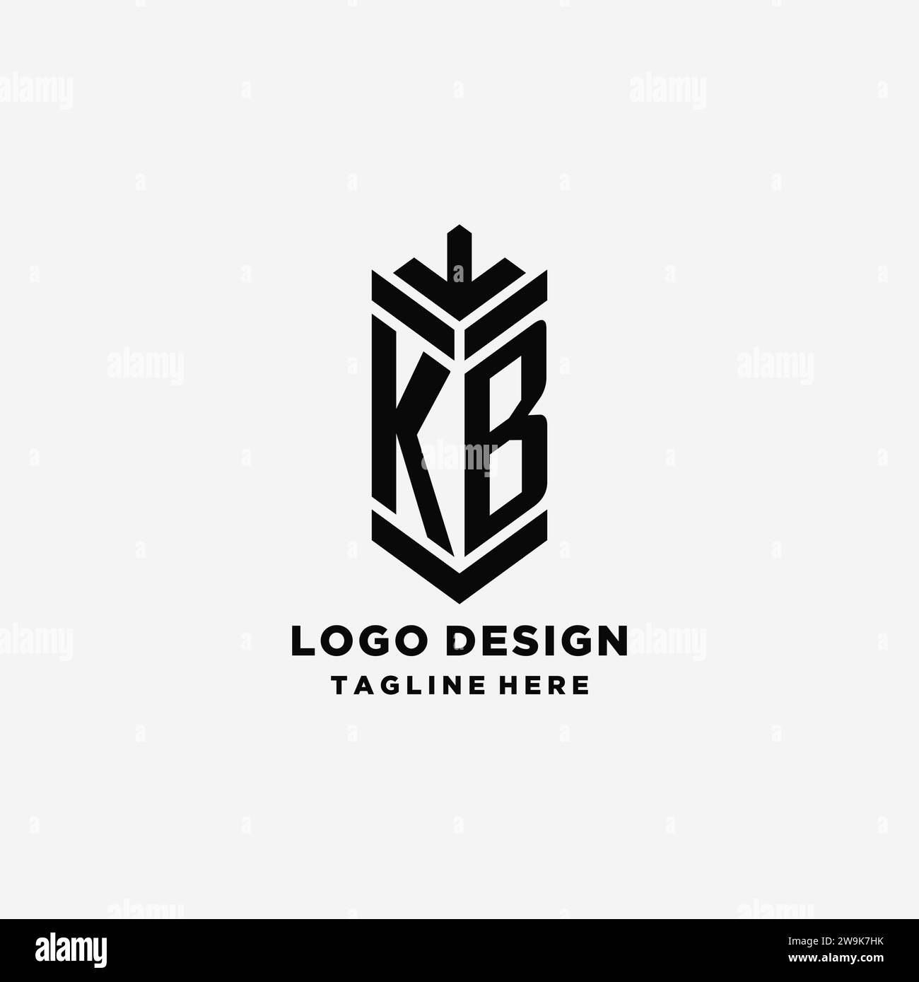 Initials KB shield logo design, creative monogram logo inspiration ...