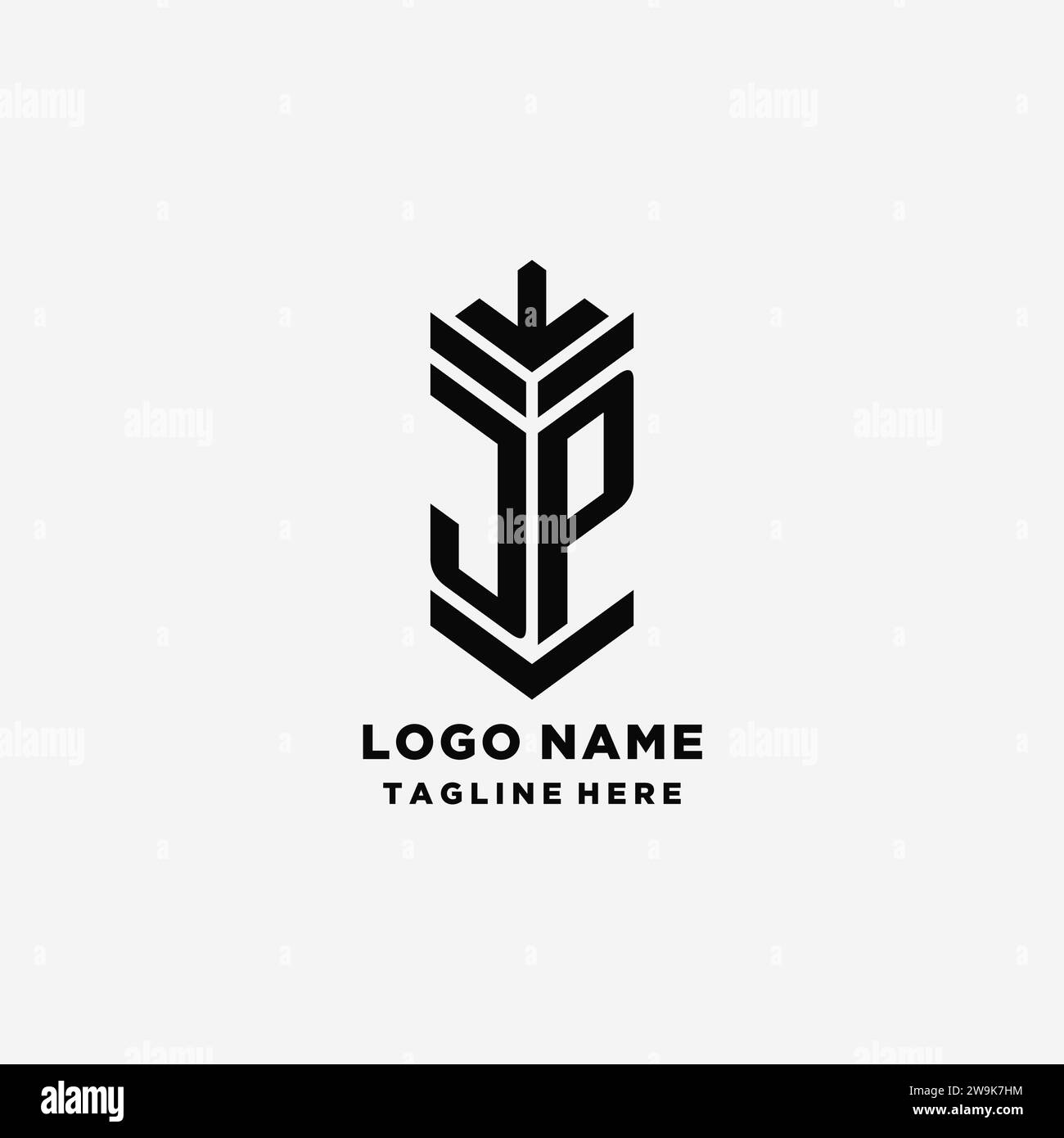 Initials JP shield logo design, creative monogram logo inspiration ...