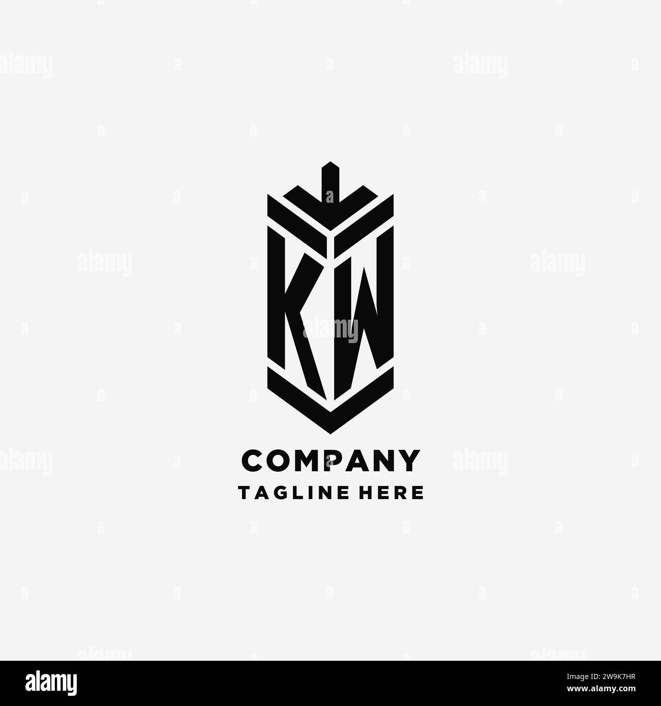 Initials KW shield logo design, creative monogram logo inspiration ...